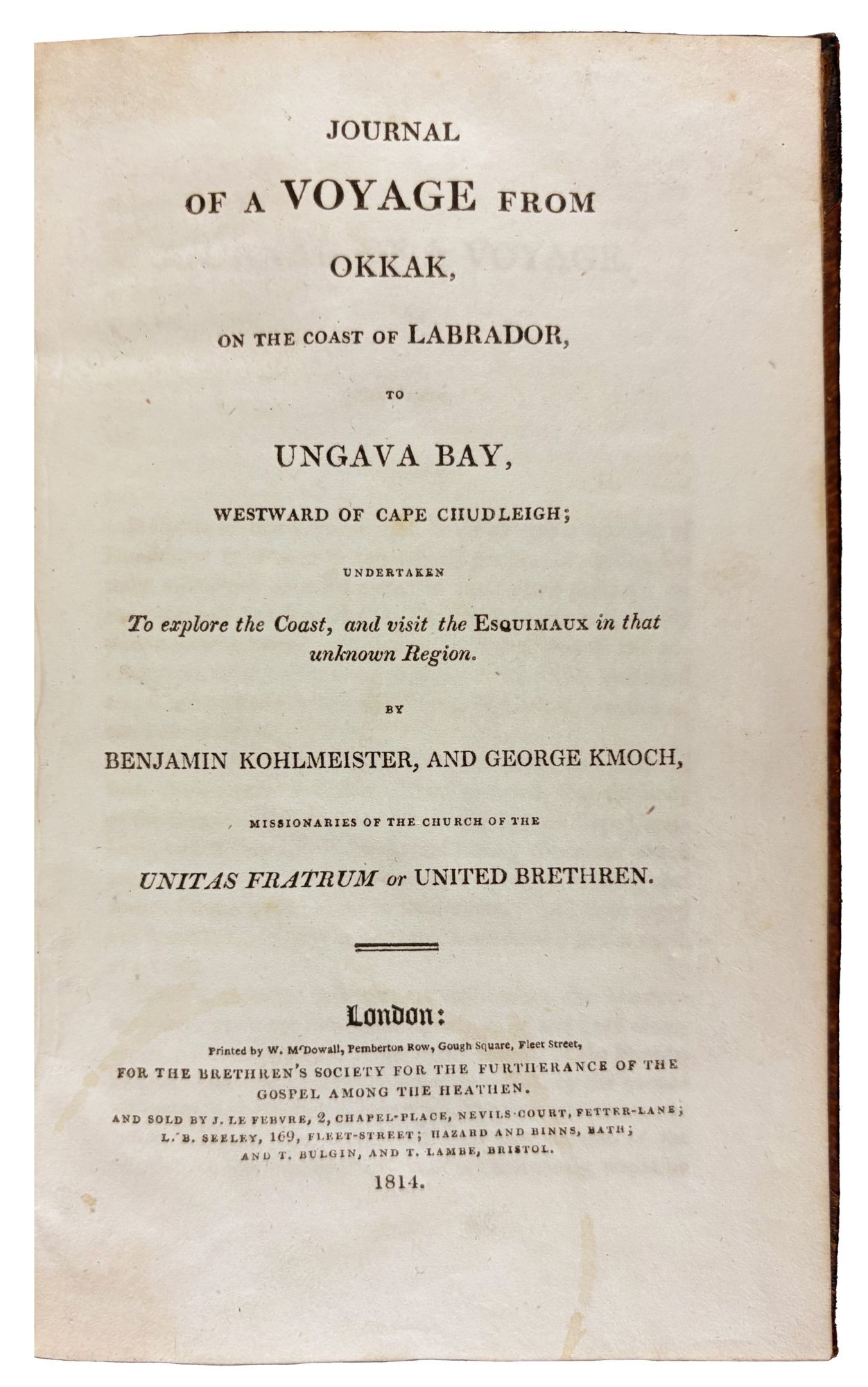 Journal of a Voyage from Okkak, on the Coast of Labrador, to Ungava Bay ...